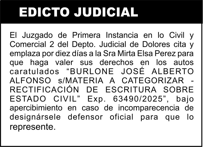 BURLONE JOSÉ ALBERTO ALFONSO S/MATERIA A CATEGORIZAR. COMPLEMENTO DE ...